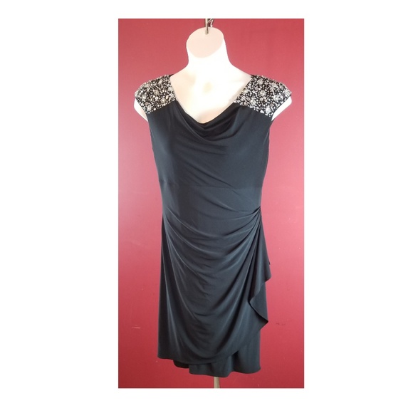Alex Evenings | Dresses | Alex Evening Womens Beaded Cowl Draped Jersey ...